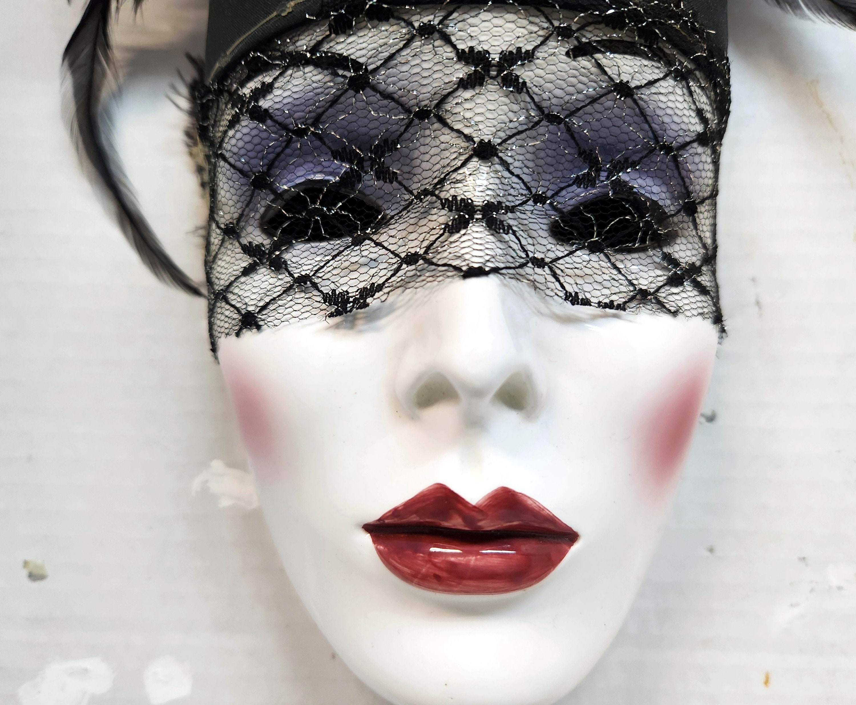 Porcelain Mask, Collector Mask, 8 In., Vintage Mask, Theatre Mask ...