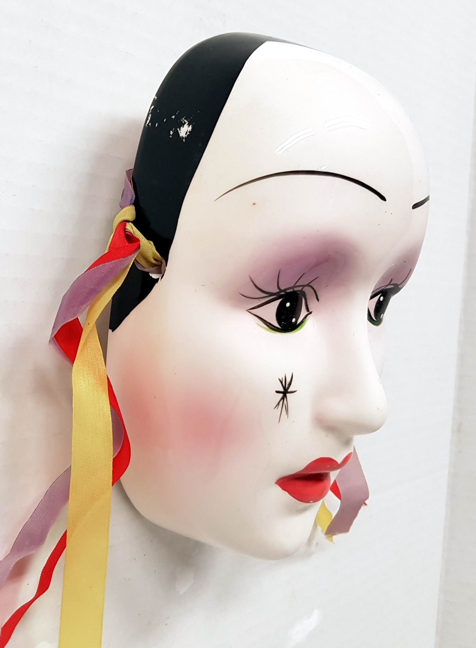 Porcelain Mask, Mardi Gras Mask, 7in., Vintage Mask, Theatre Mask ...