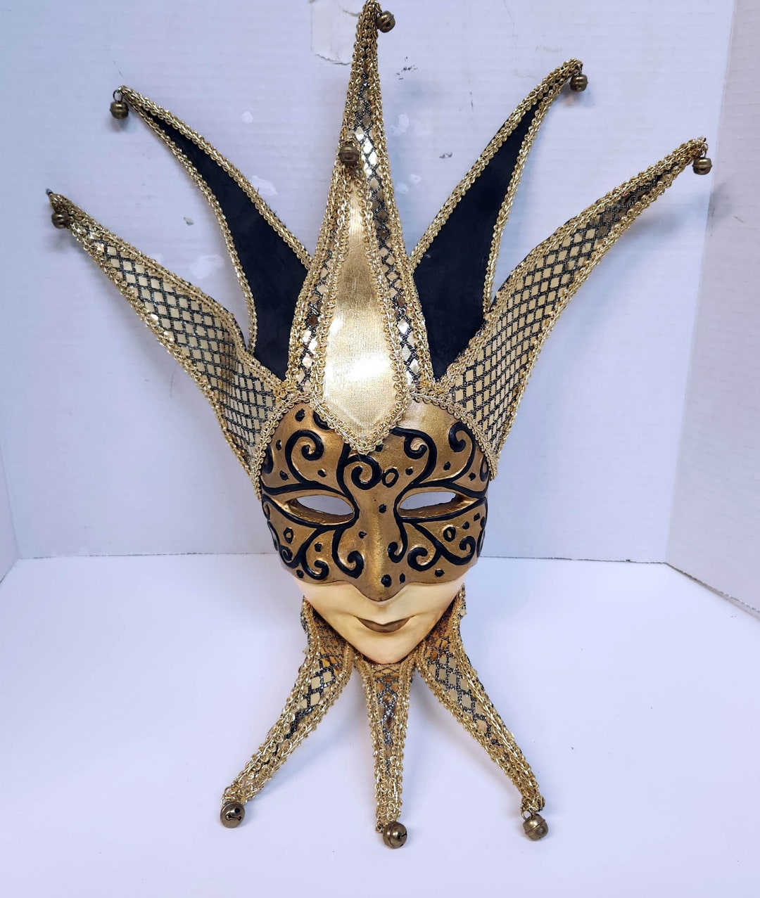 Jester Mask, Collector Mask, 18 In., Vintage Mask, Theatre Mask, Mardi ...
