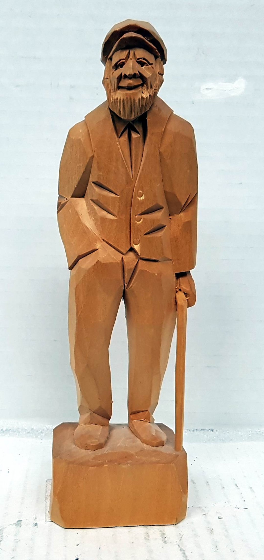 Old Man With Cane, Wood Carving, Wooden Old Man, Wood Carving Gift, for ...
