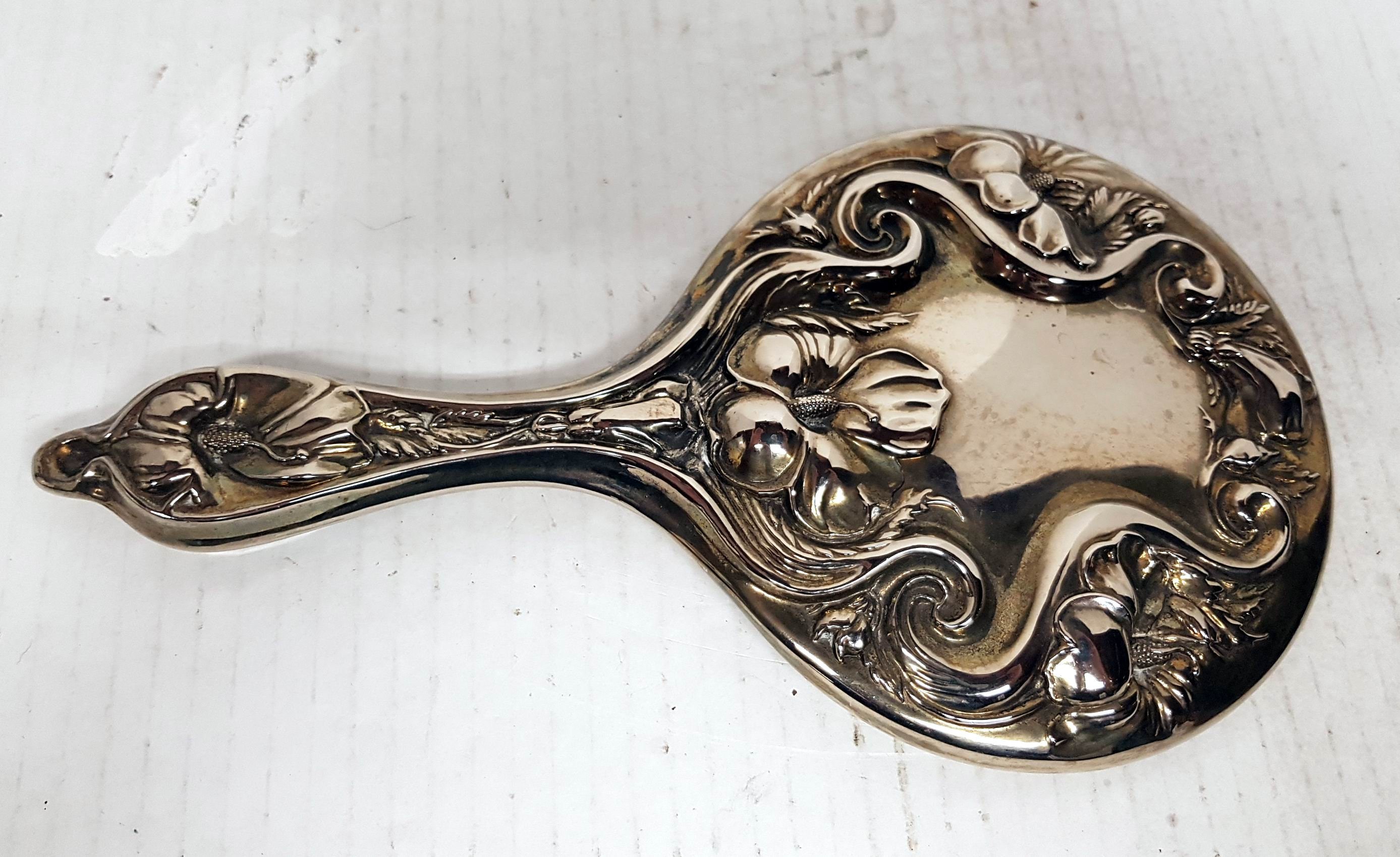 Vintage Mirror-brush Set, 2 Piece Set, Silver Plated Mirror-brush, Hair ...