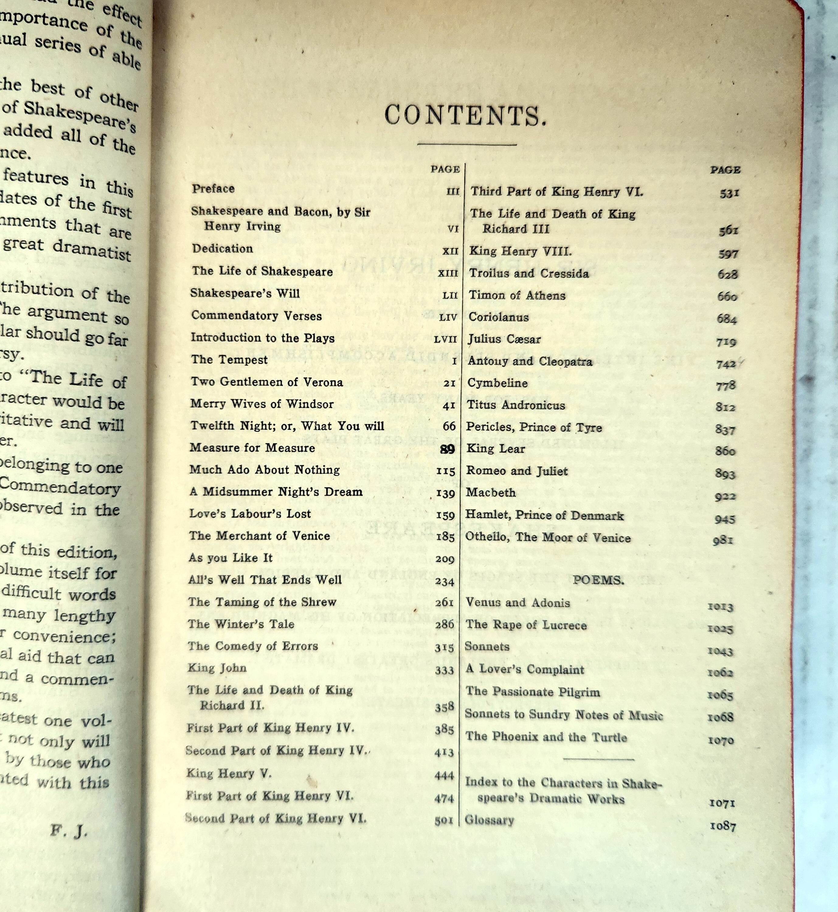 Vintage Shakespeare, William Shakespeare, Vintage 1926 Book, the ...