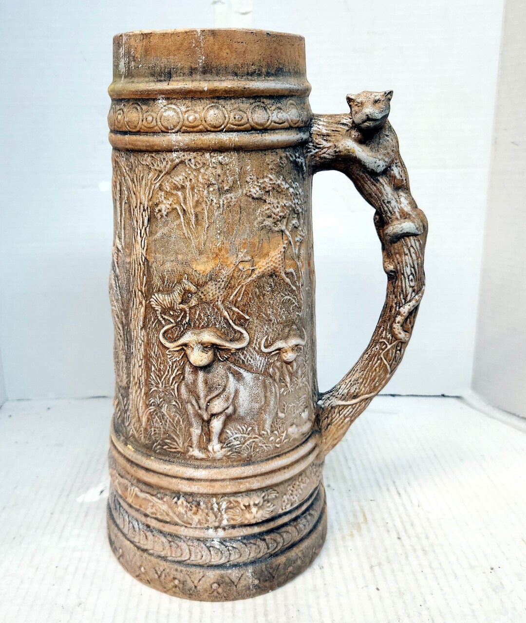 Antique Stein, 13 In. Giant Stein, Composite Stone Stein, German Stein ...