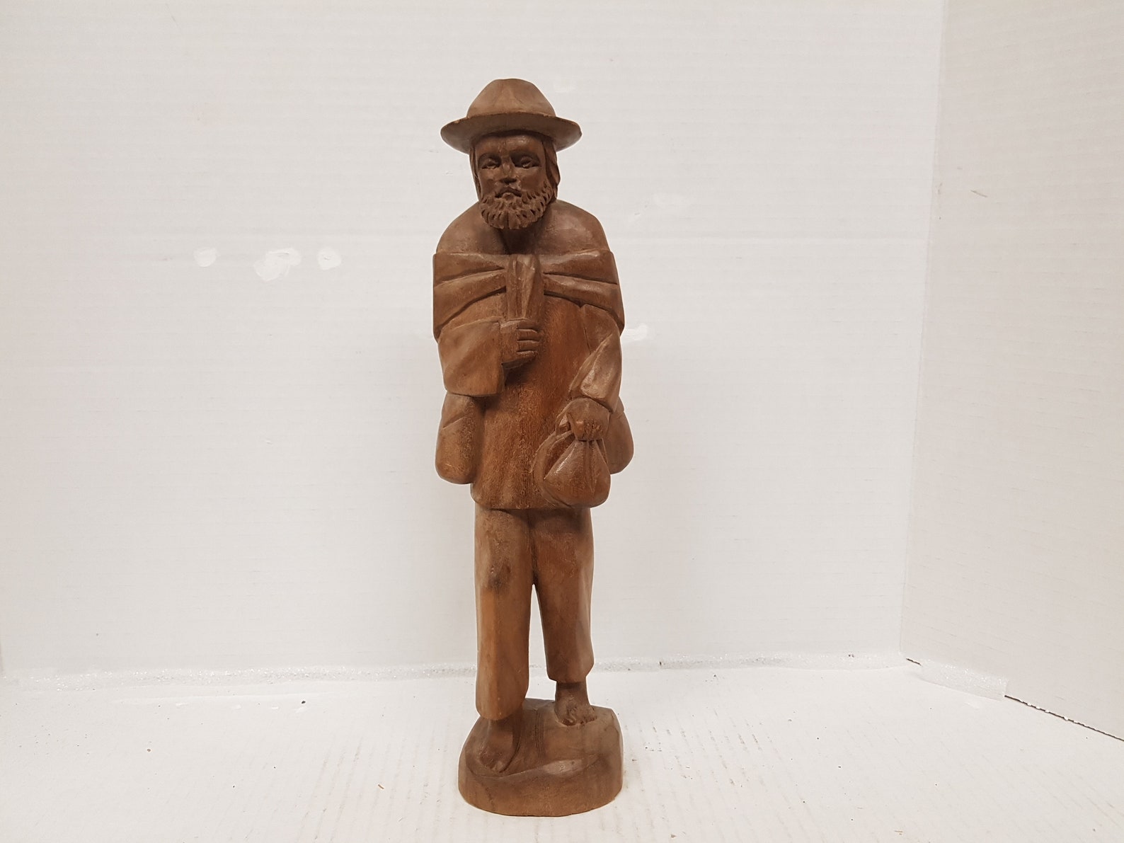 Old Man With Bag, Wood Carving, Wooden Old Man, Wood Carving Gift, for ...