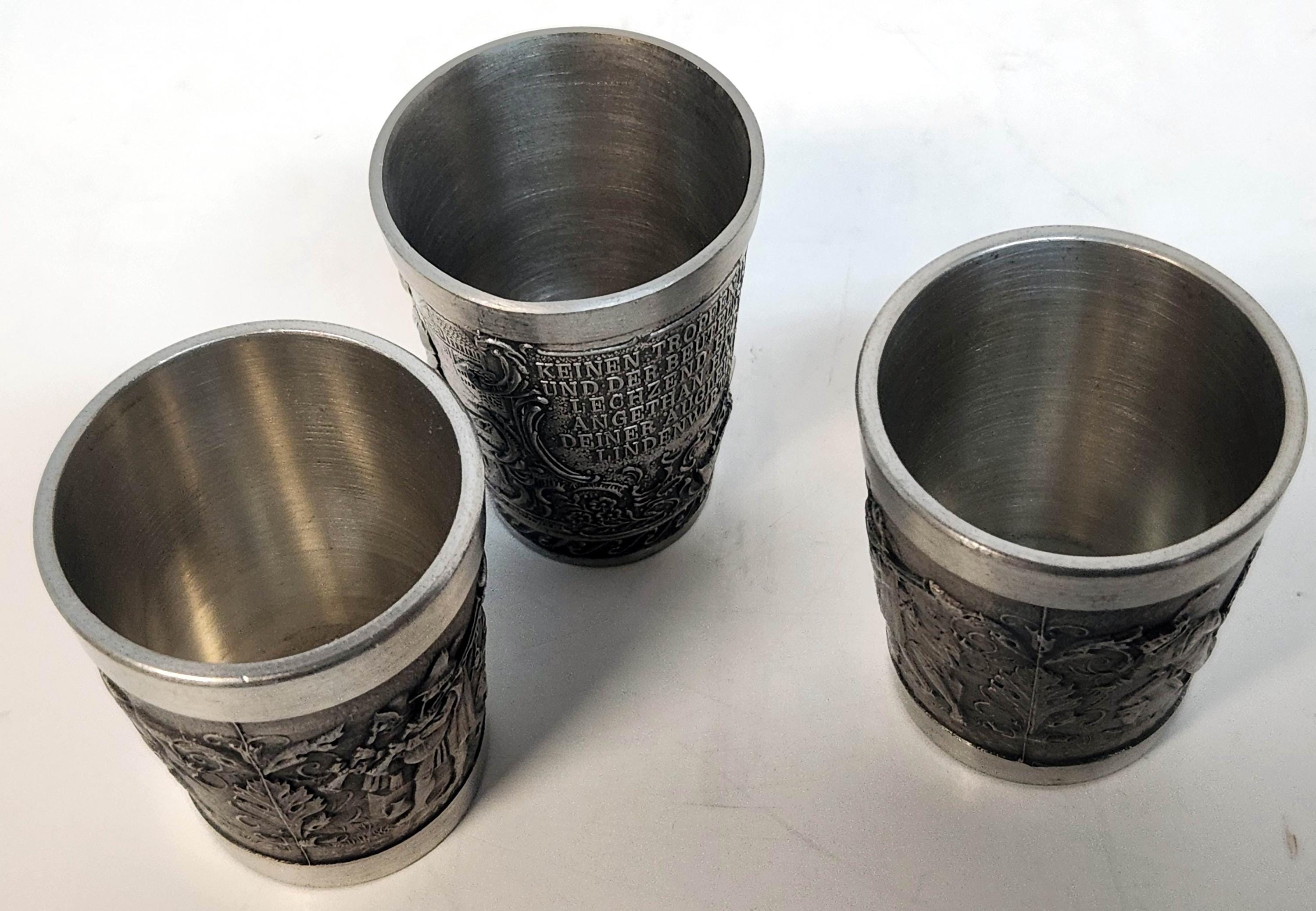 German Barware, Pewter Cup, Pewter 95% Cup, Small Pewter Tumbler ...