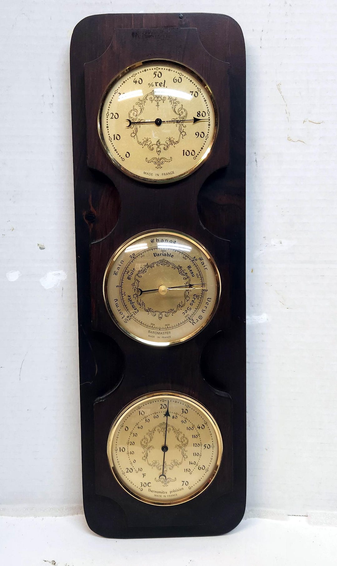Vintage Barometer, French Barometer, 17 In., Made in France, Vintage ...