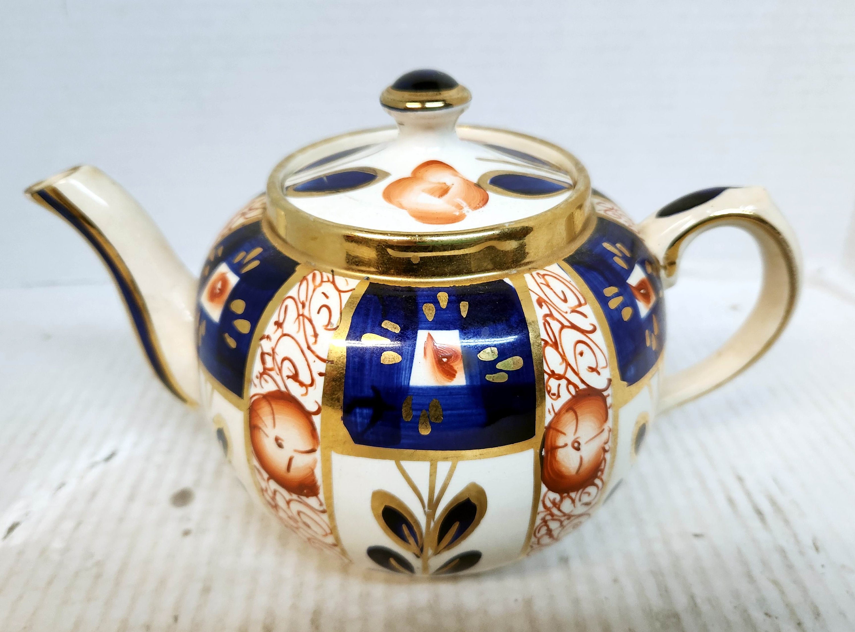 Teapot, Vintage Teapot, Rustic Teapot, Sudlow's Burslem, Imari Style ...