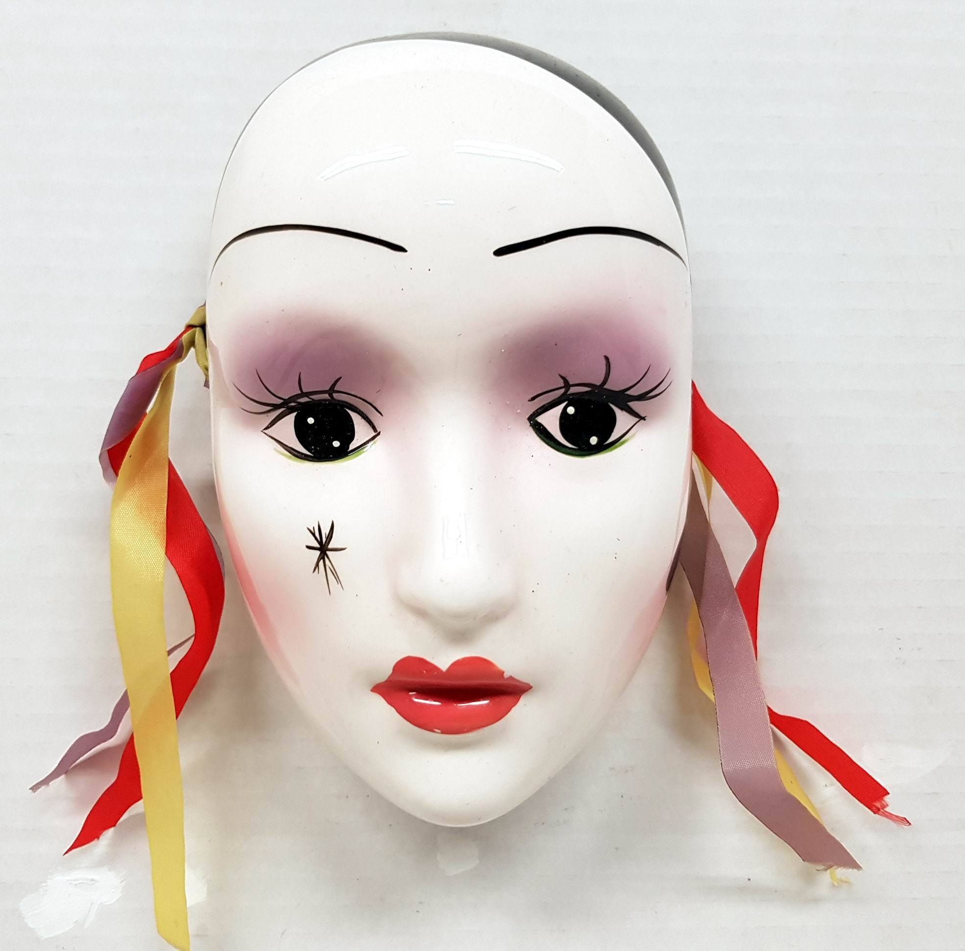 Porcelain Mask, Mardi Gras Mask, 7in., Vintage Mask, Theatre Mask ...