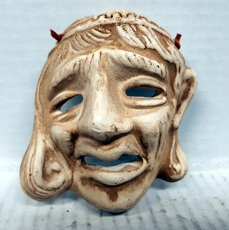 Happy Sad Mask, 4.5in., Comedy Mask, Tragedy Mask, Ceramic Masks, Made ...
