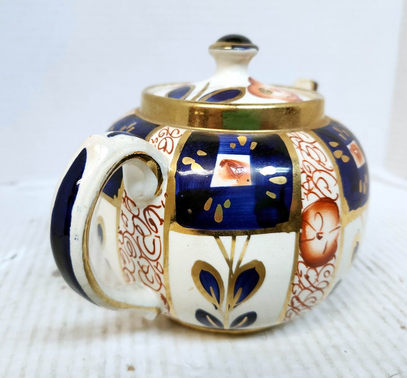Teapot, Vintage Teapot, Rustic Teapot, Sudlow's Burslem, Imari Style ...