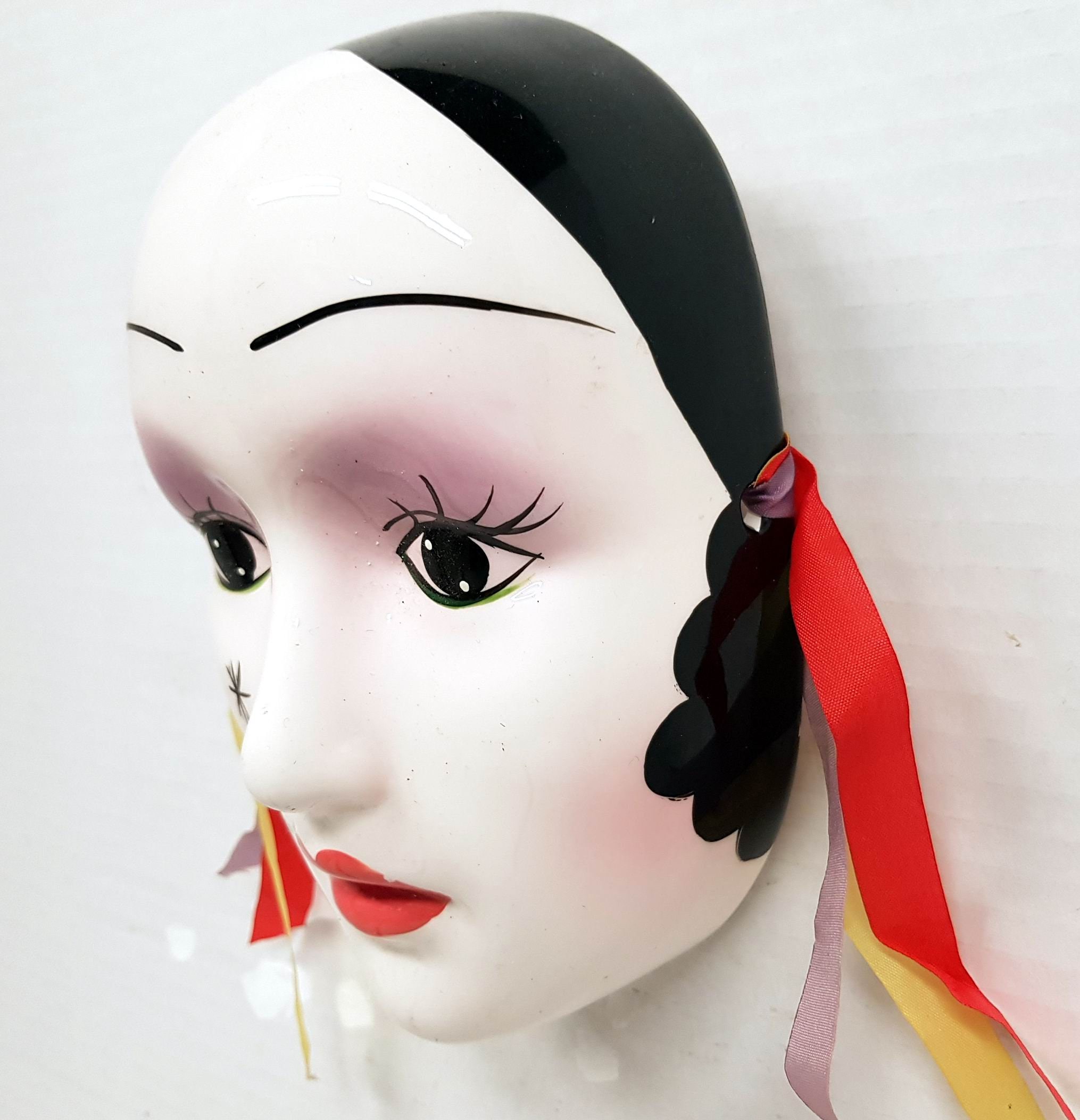 Porcelain Mask, Mardi Gras Mask, 7in., Vintage Mask, Theatre Mask ...