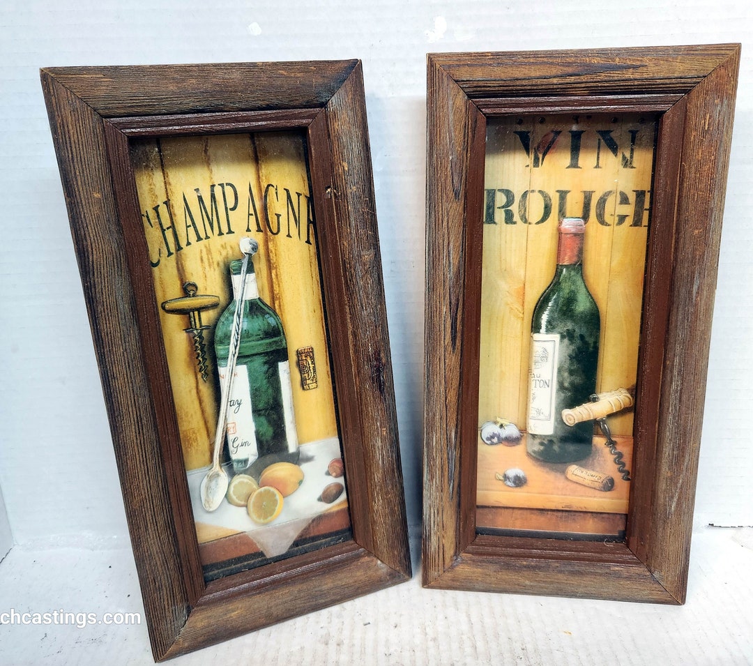 Vintage Wine 3D, 11.7 In., Shadow Box, Set of Two, Wine Shadow Box ...