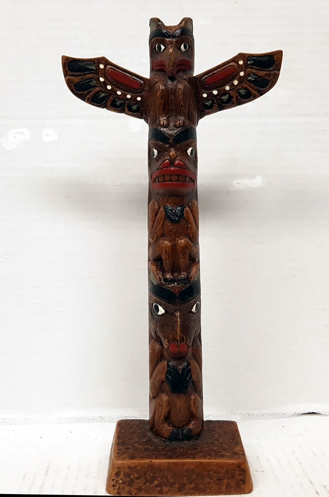 Boma Totem Pole, Vintage Totem, Faux Wood Resin, Hand Painted, Native Style Totem, Wood Totem ...