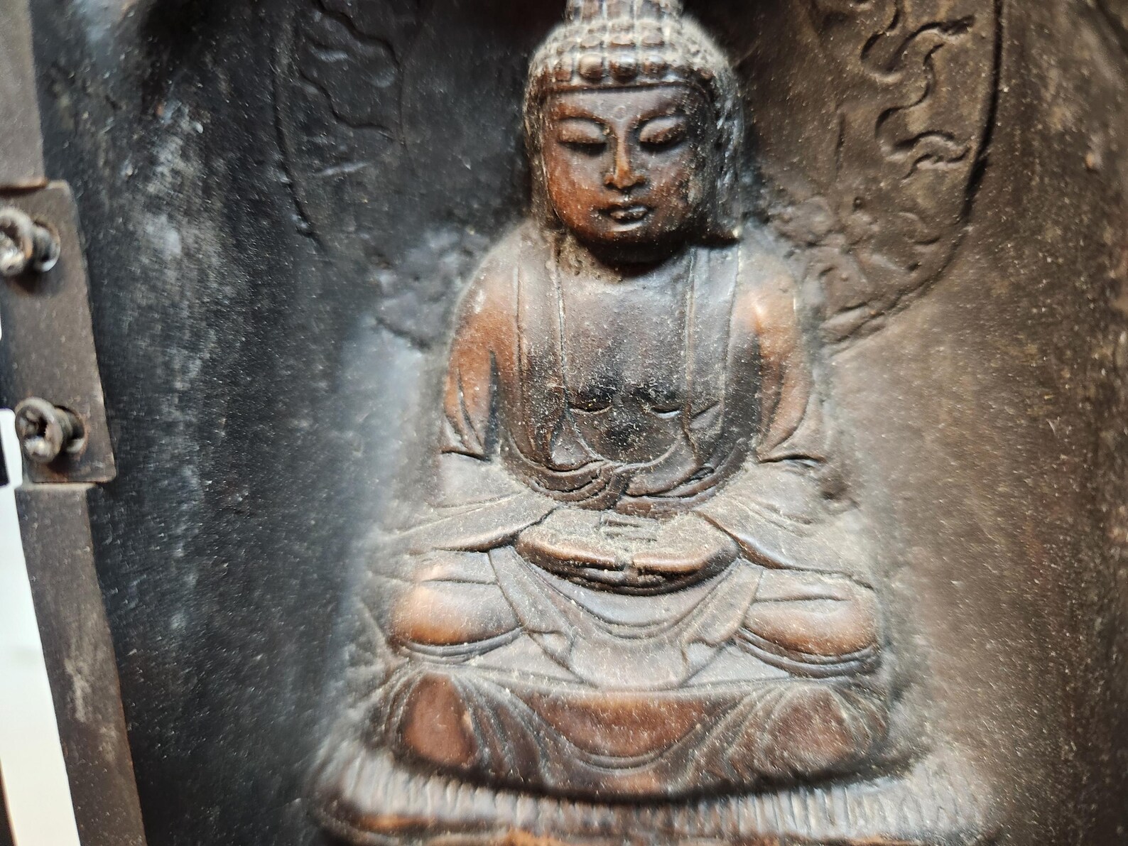 Tri-temple Buddha Carving, Hinged Temple, Wooden Buddha Display, Tri ...
