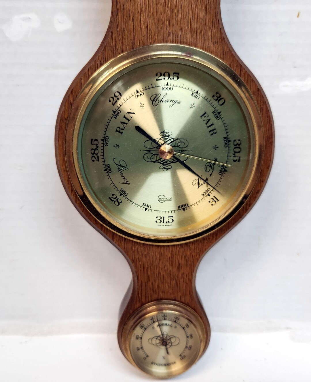 Vintage Barometer, German Barometer, 20 In., Made in Germany, Vintage ...