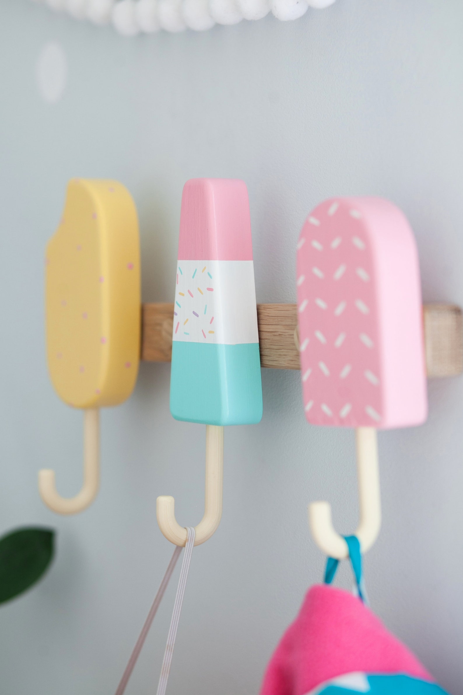 Cute Wall Hanger With Wooden Ice Cream Hooks Coat Rack - Etsy