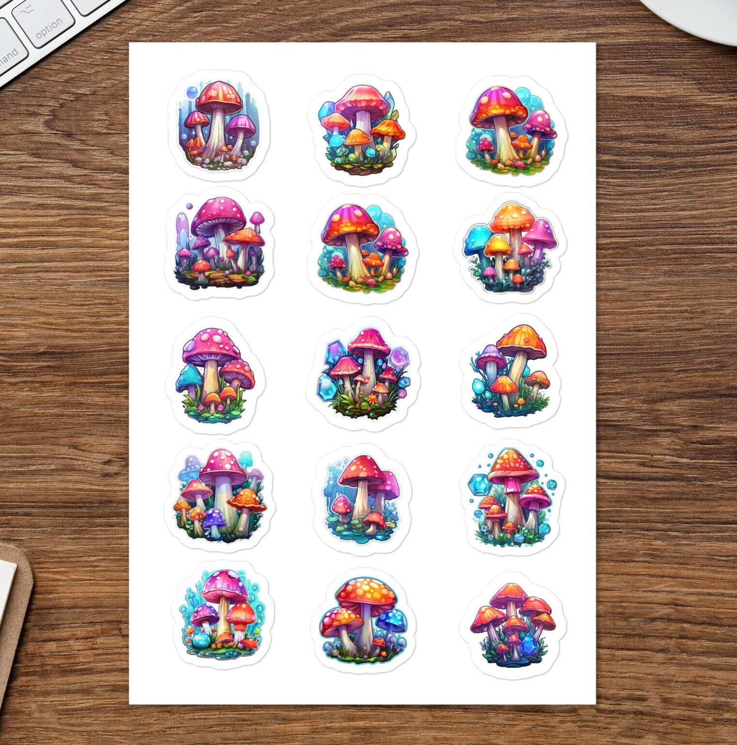 Mushroom Sticker Sheet Fungi-themed Sticker Pack Cute & Fun Decals ...