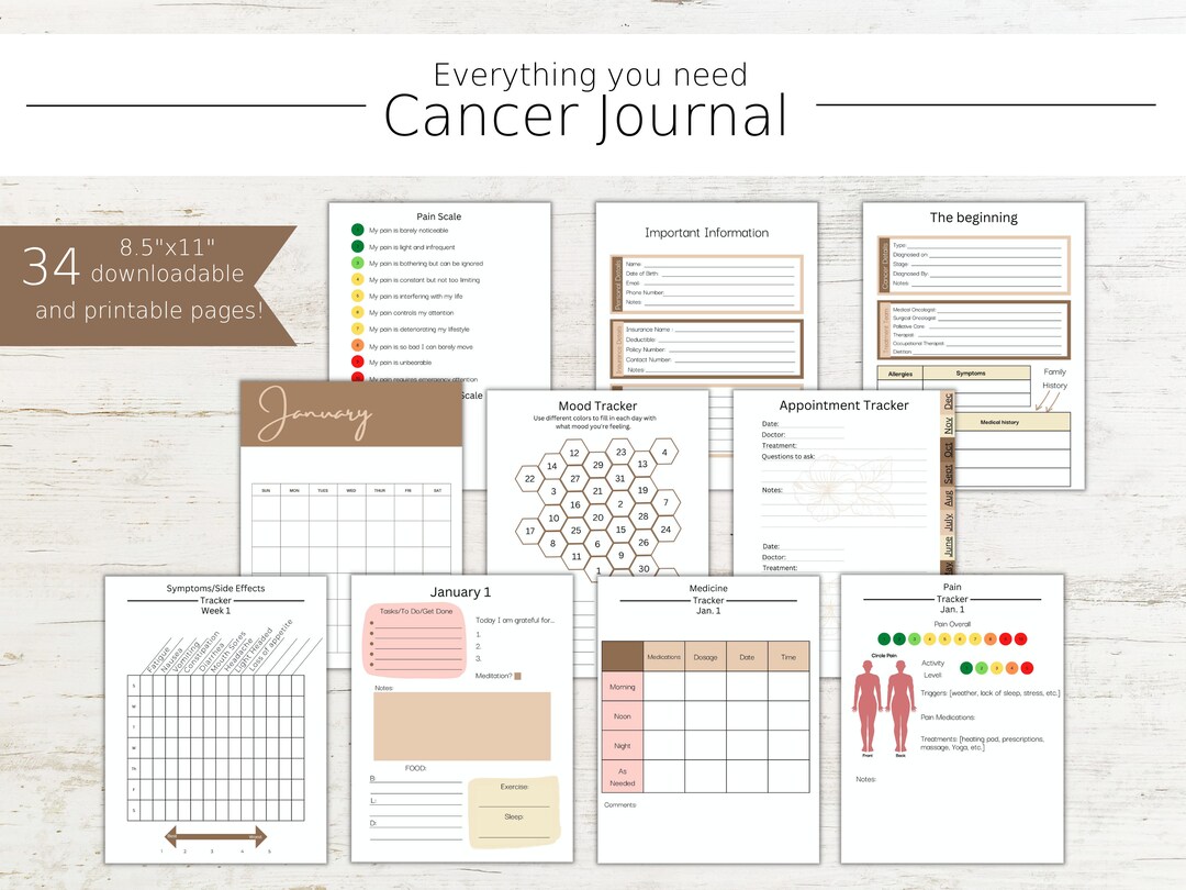 Digital Cancer Journal Cancer Tracker Pain Tracker Cancer Journal ...