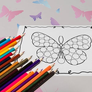 Butterflies Dot Marker Coloring Pages, Printable Coloring Activity ...