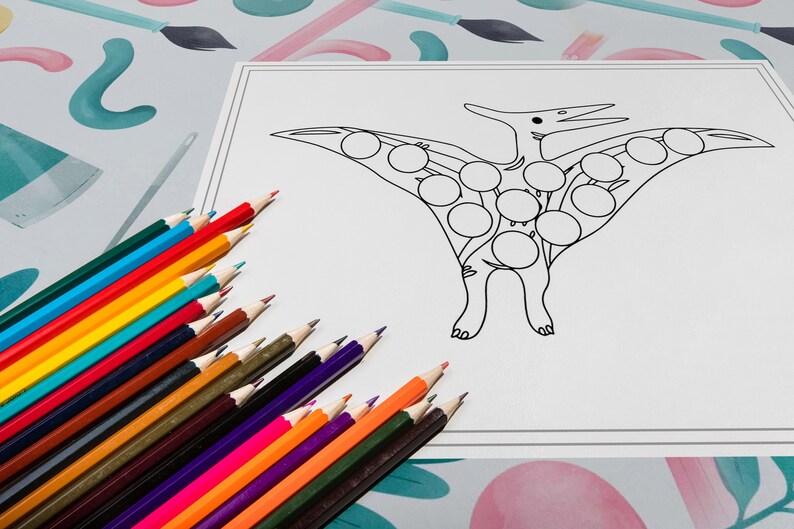 Dinosaur Dot Marker Printable Coloring Pages, Dinosaurs for Boys and ...
