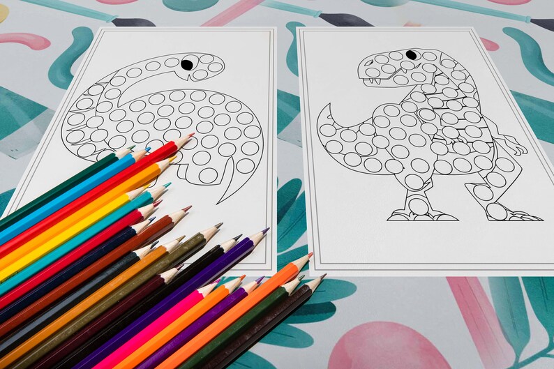 Dinosaur Dot Marker Printable Coloring Pages Dinosaurs for - Etsy Australia
