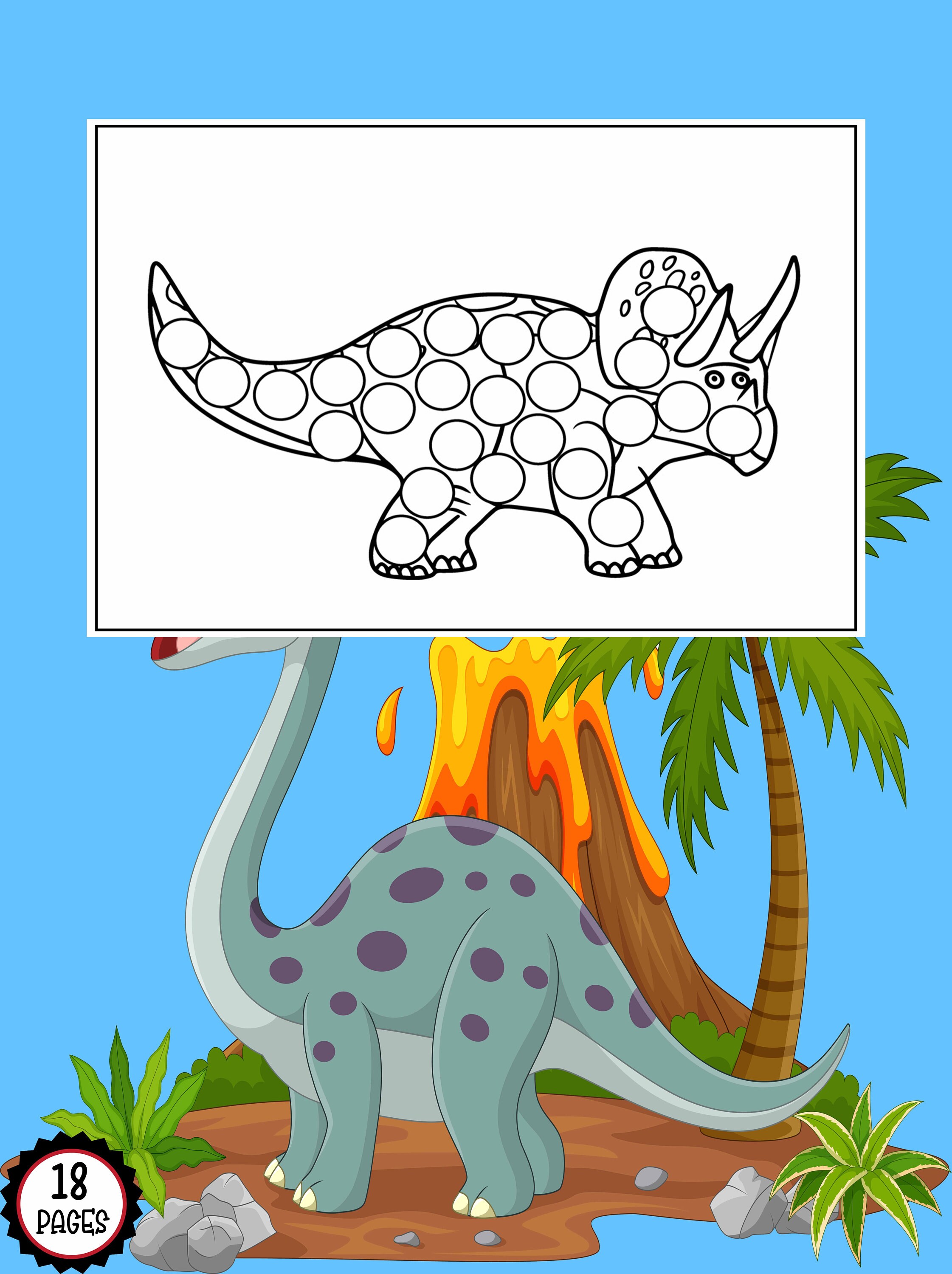 Dinosaur Dot Makers Printable Coloring Pages Dinosaurs for - Etsy