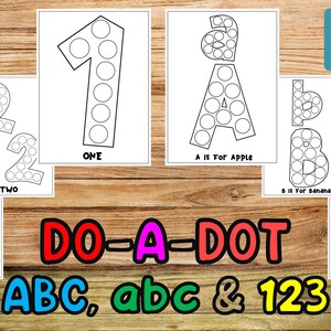 Do-a-dot Numbers and Letters for Toddlers Dot Marker - Etsy