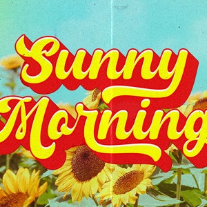 Groovy Font, Vintage Font, Retro Font, Procreate Font, Logo Font, Canva ...