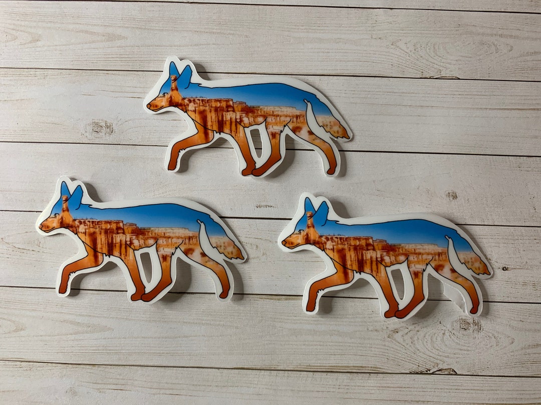 Bryce Canyon Sticker Coyote Sticker Vinyl Sticker Hand Made Sticker ...
