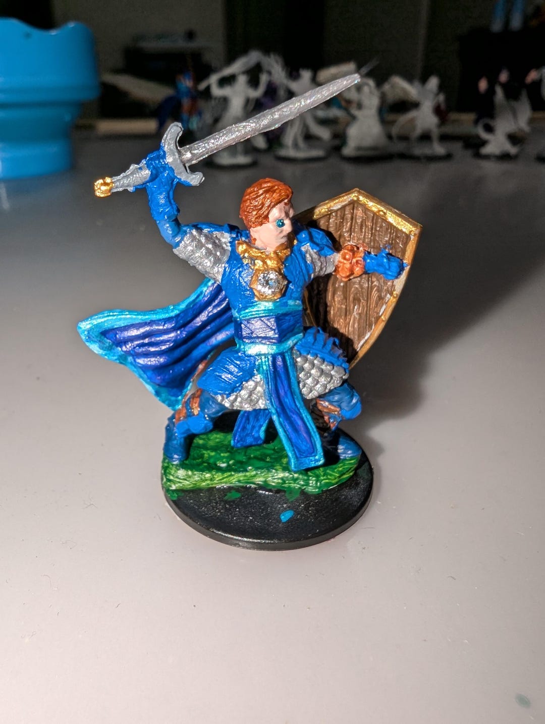 D&d Painted Miniature Human Paladin W/genuine Diamond - Etsy