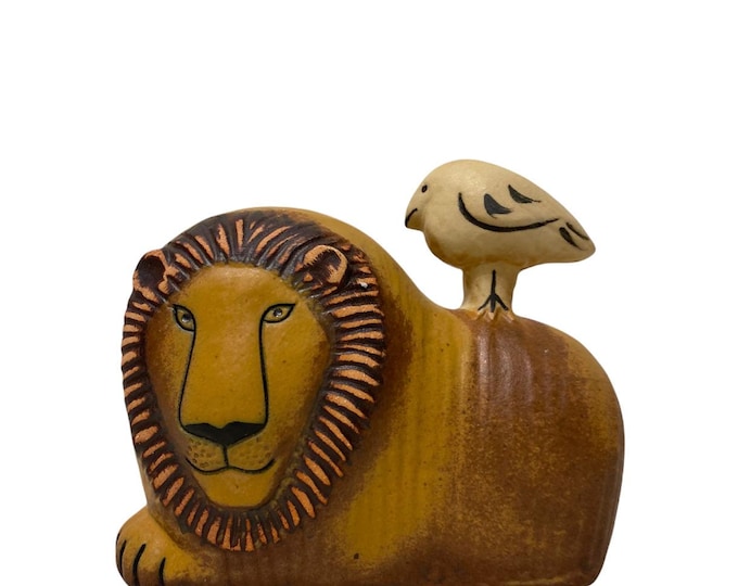 Gustavsberg - Lion With Bird Design Lisa Larson - Etsy