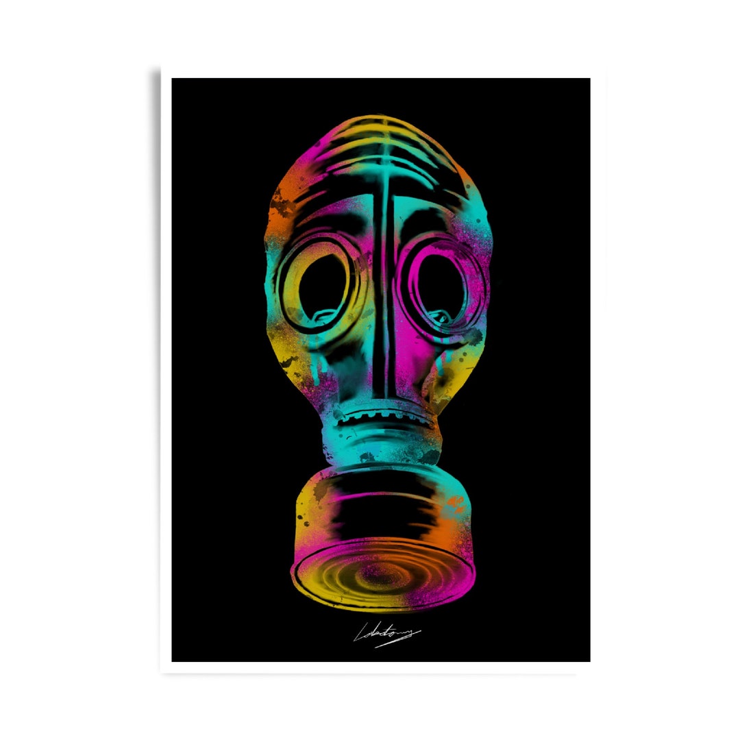 Popart Poster Gas Mask by Lobotomy Art, Limited, Art Print Streetart - Etsy