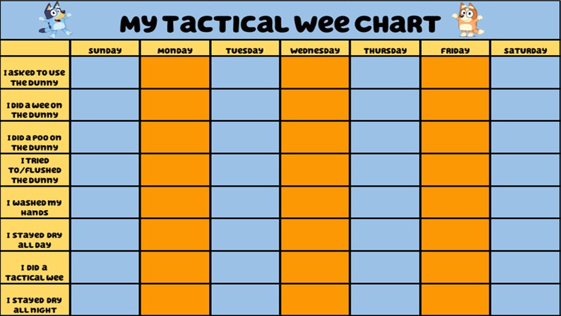 Potty Training Chart-tactical Wee-bluey-digital Download-instant ...