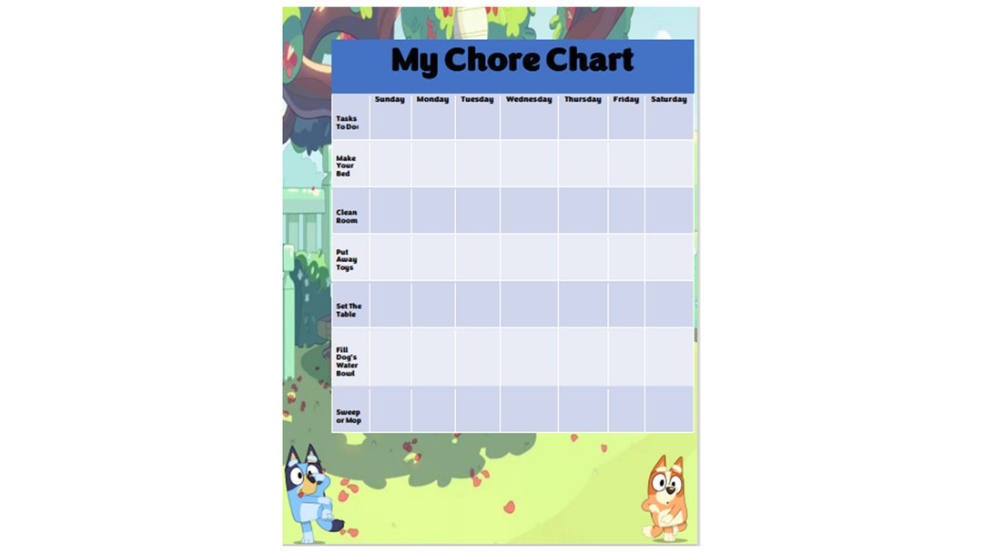 Personalized Blue Heeler Chore Chart - Etsy