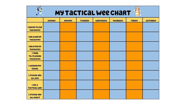 Potty Training Chart-tactical Wee-bluey-digital Download-instant ...