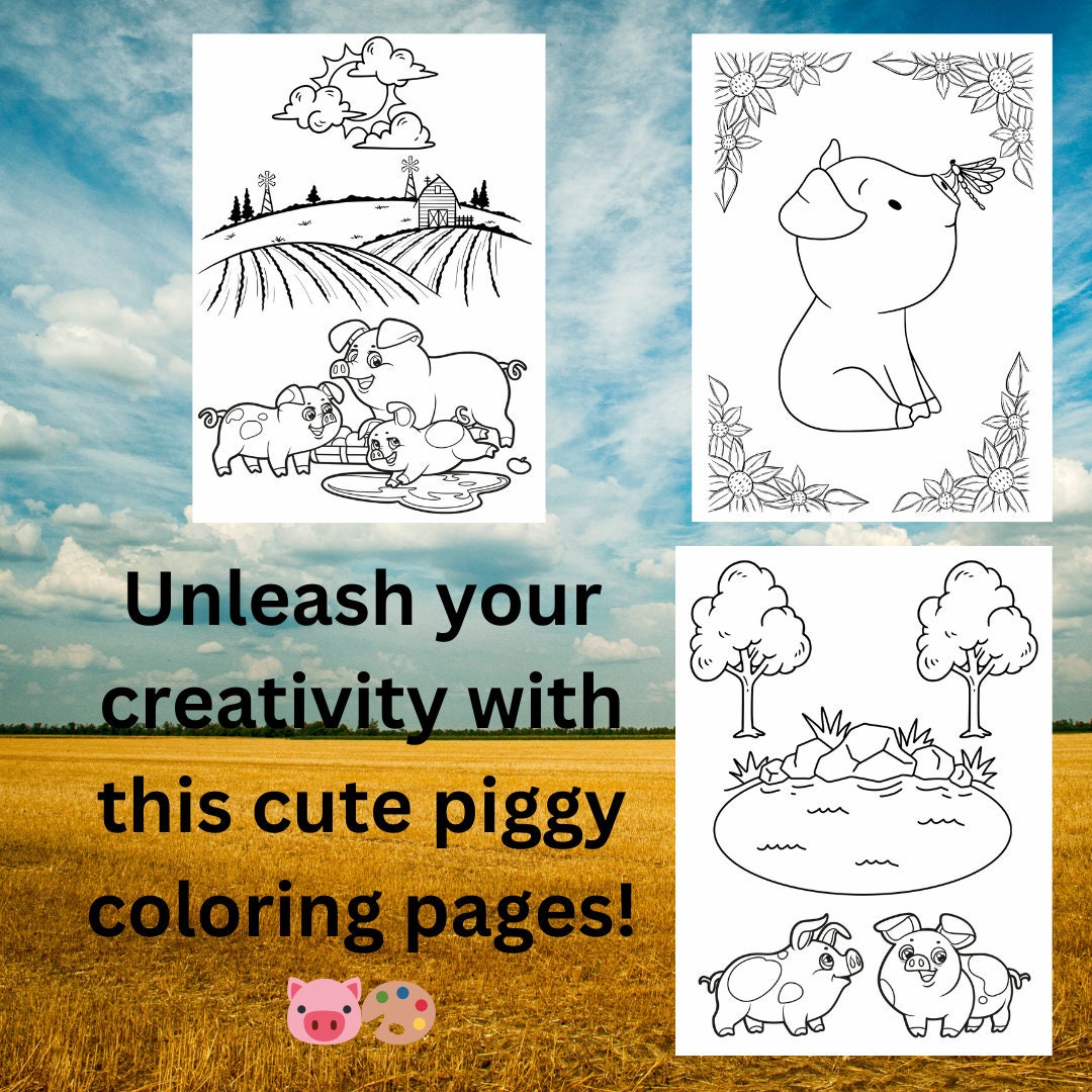 Buy Pig Coloring Pages Online in India - Etsy