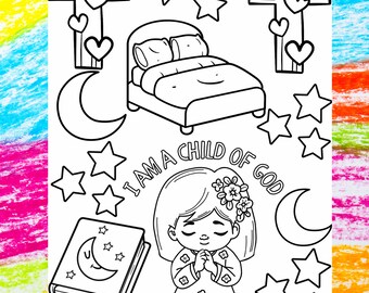 I Am a Child of God Coloring Packet - Etsy