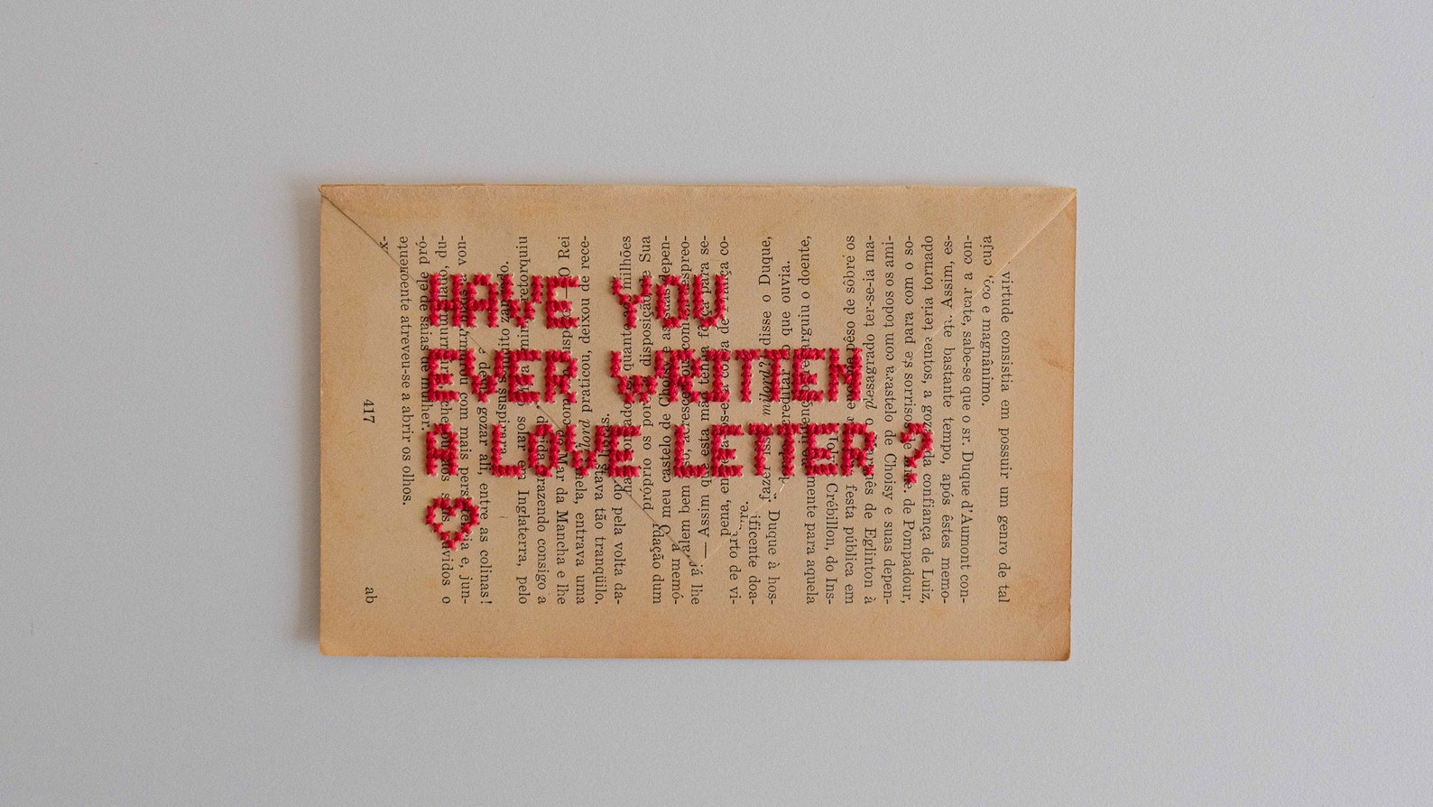 Ponto De Cruz Bordado Em Papel Have You Even Written a Love Letter - Etsy