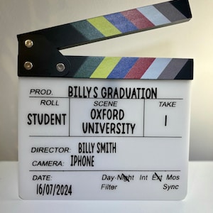 Personalised Clapper Board Theme Party Music for Him for Her Occasion ...