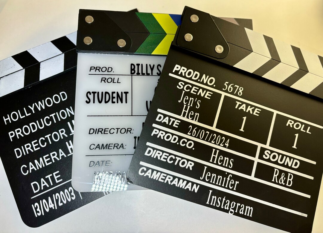 Personalised Clapper Board Theme Party Music for Him for Her Occasion ...