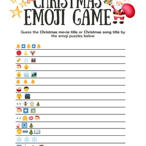 Christmas Emoji Game: Printable Xmas Movie & Song Quiz (PDF) - Etsy
