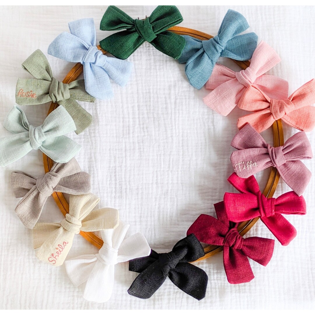 Custom Name Bow Baby Shower Gift Baby Headband Personalised Embroidered ...