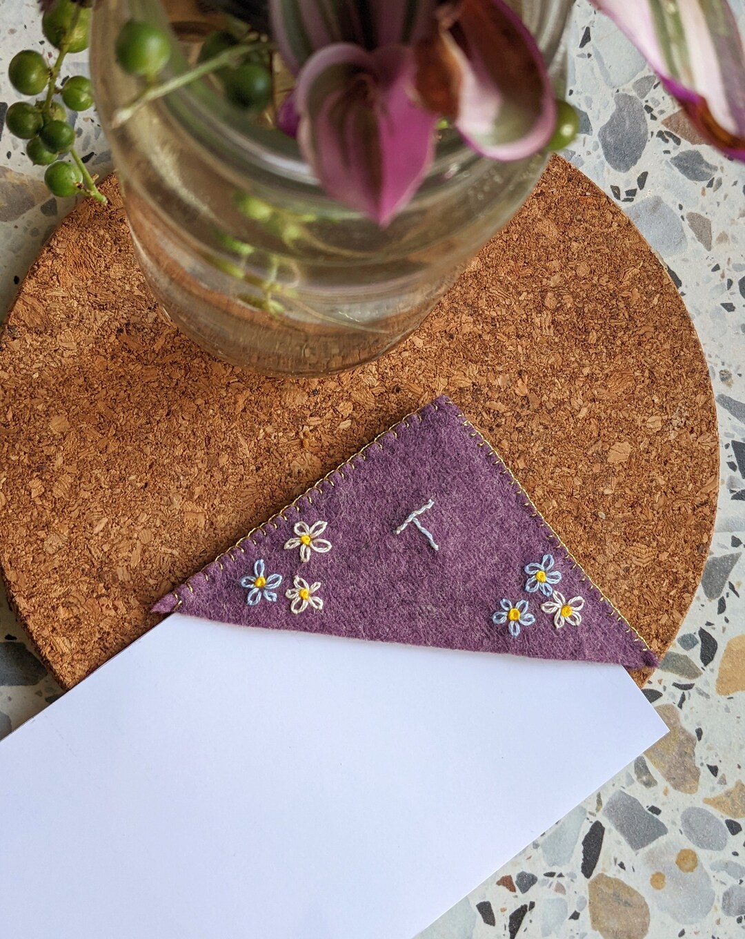 Personalised Embroidered Book Mark, Corner Bookmark Embroidered, Gift ...