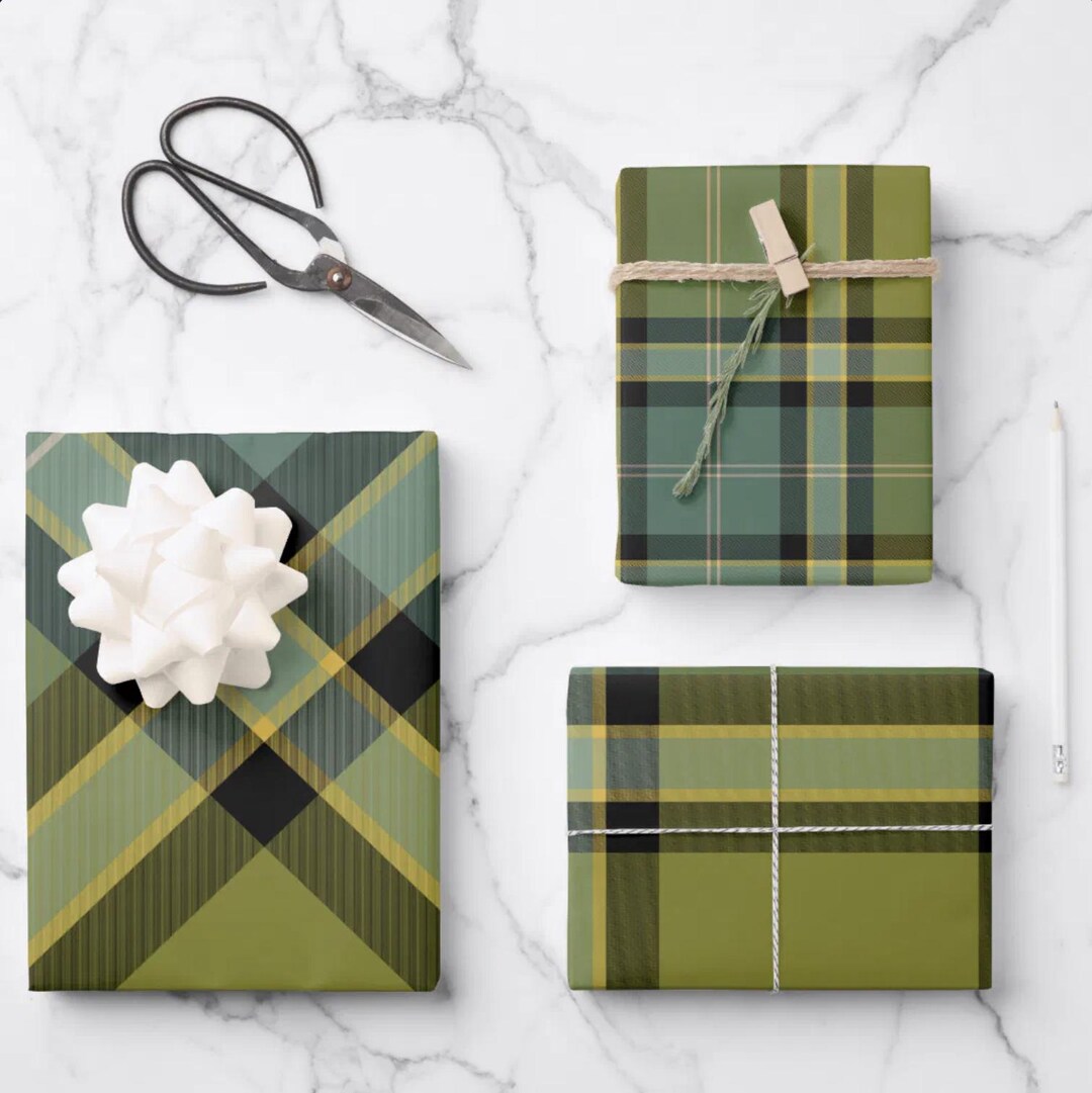 Gift Wrap Set of 3 - Plaid in Three Sizes - Etsy