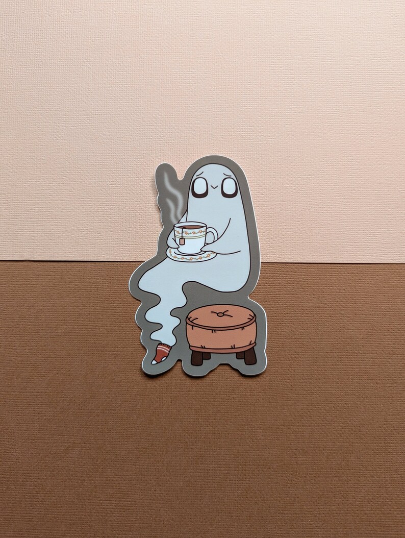 Spectral Tea Time Ghostie Sticker - Etsy