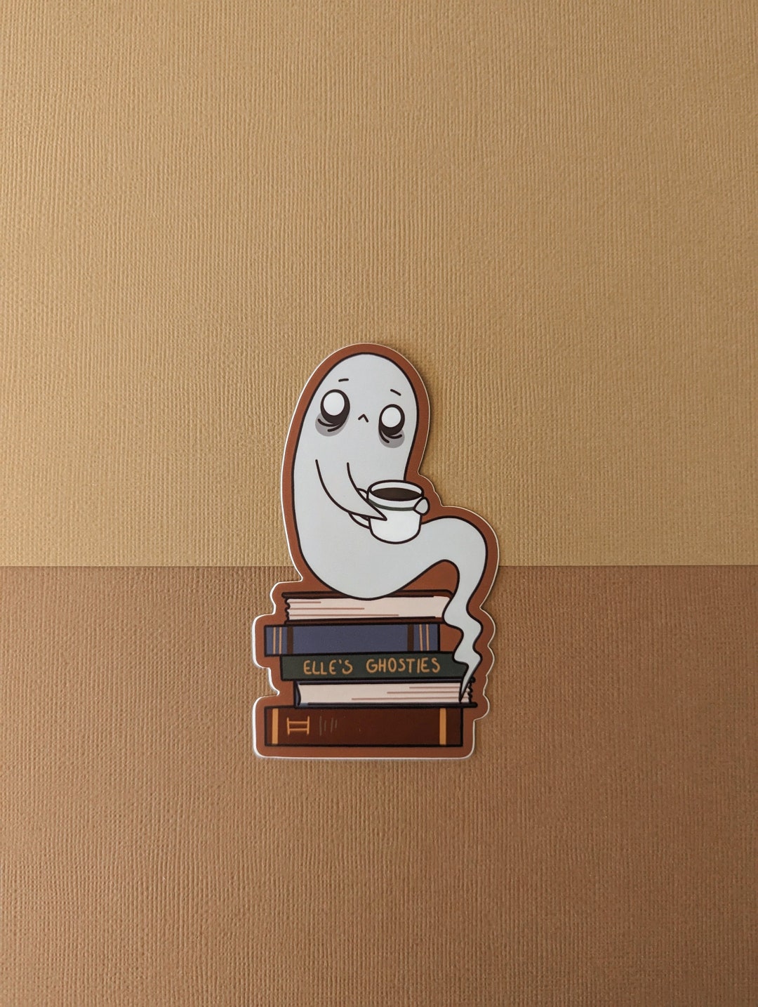 Reading Tired Ghost Coffee Sticker - Etsy