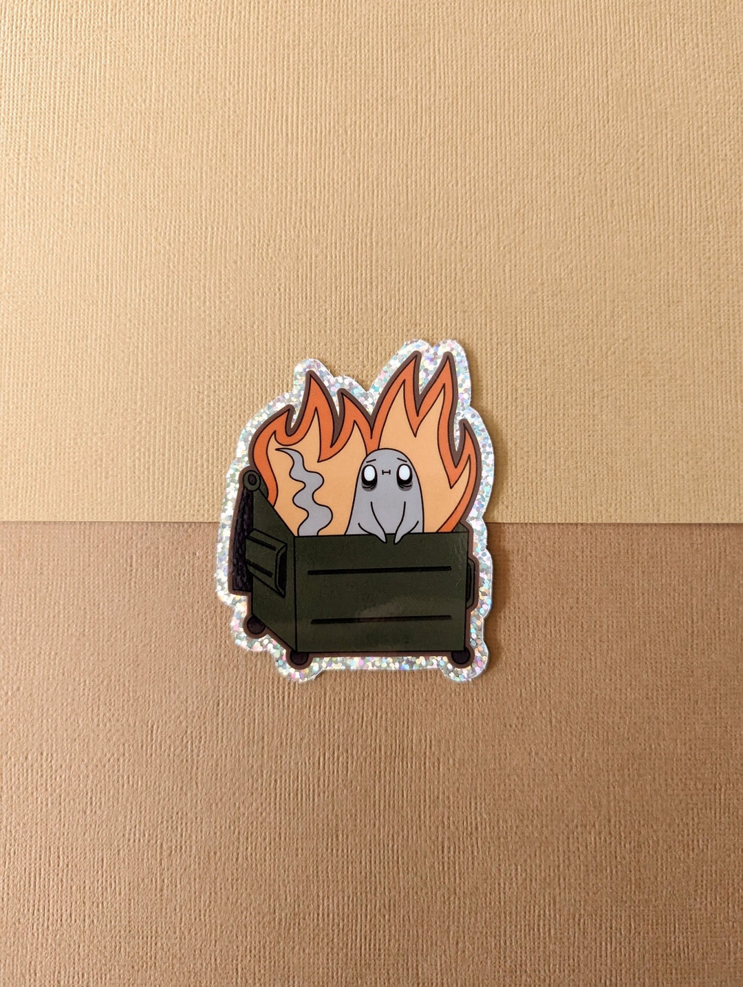 Sparkly Dumpster Fire Harold Sticker - Etsy