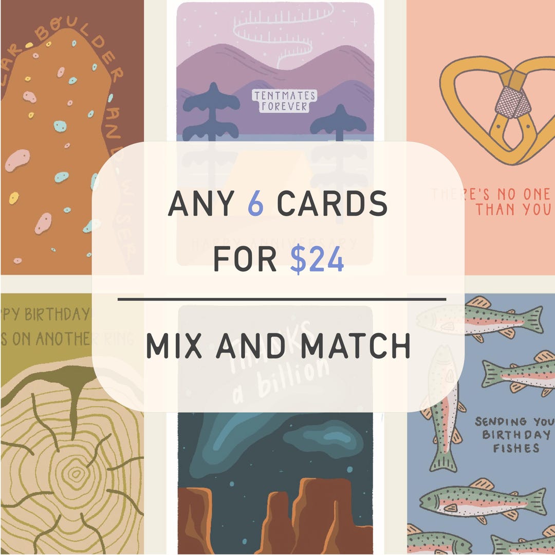 6 Card Bundle | Mix and Match | Greeting Cards | Cards and Envelopes ...