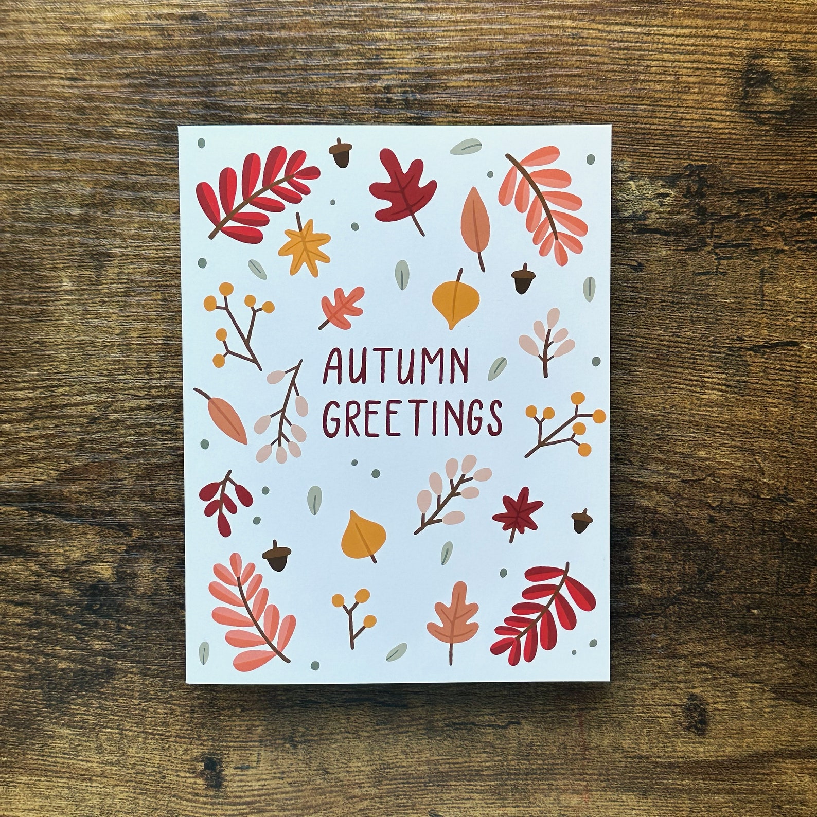 Autumn Greetings Card, Autumn, Fall Card, Holiday Card, Fall Colors ...