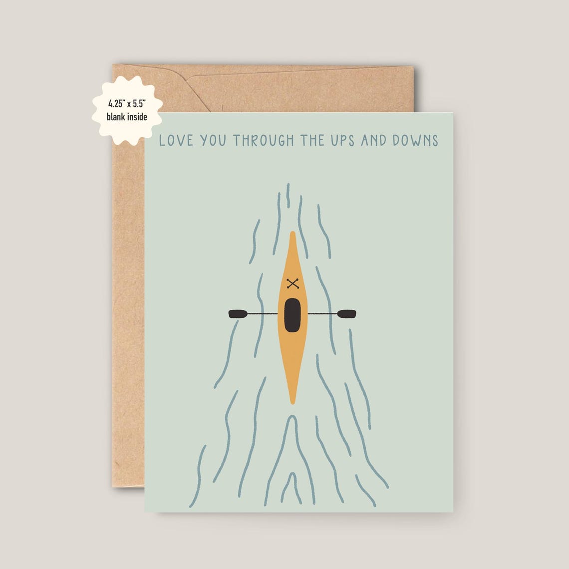 Through the Ups and Downs Card, Love You Card, Kayaking Card, Adventure ...